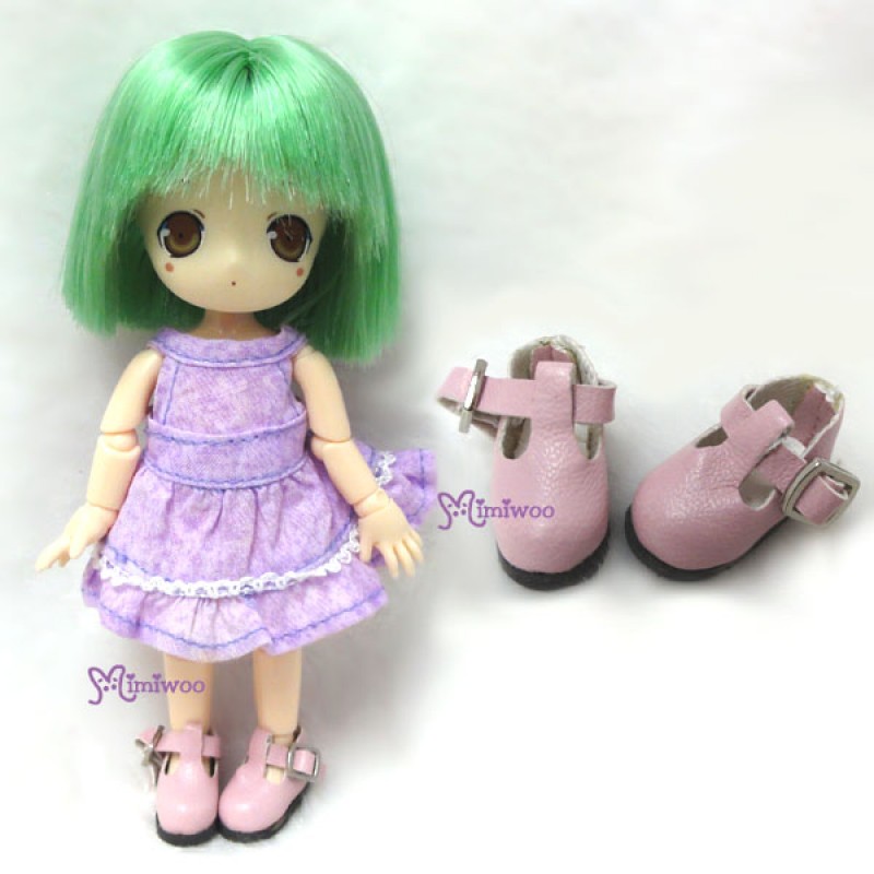 SBB002PNK Hujoo Baby Obitsu 11cm Body Maryjane Doll Shoes Pink ~ LAST ONE